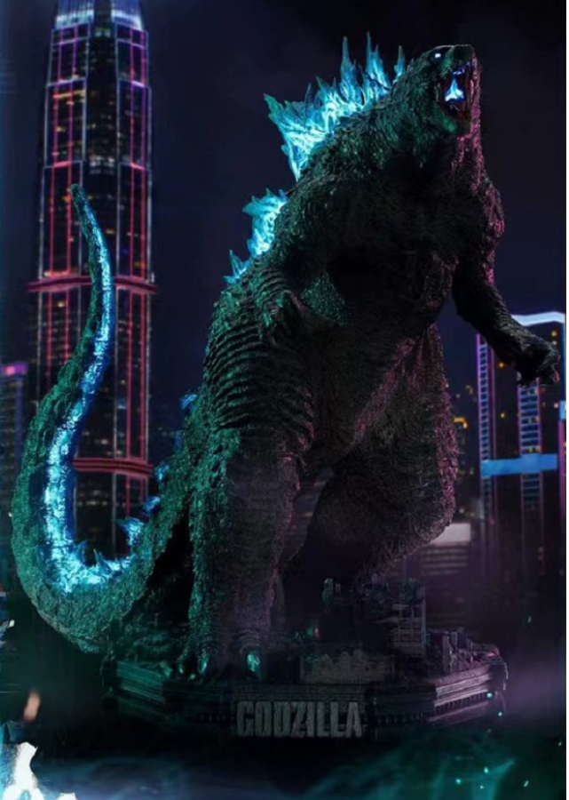 PREORDER Private custom Godzilla VS Kong Polystone statue Godzilla ray LED