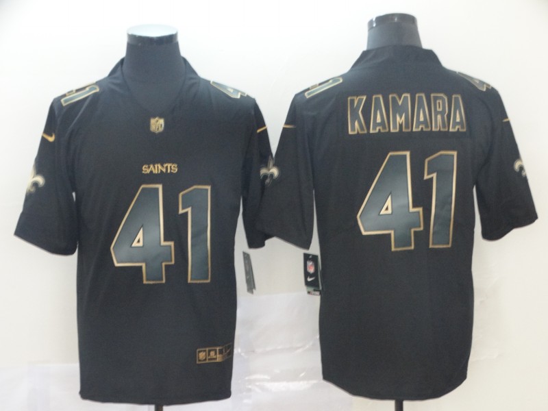 US$ 24.99 - Nike Saints #41 Alvin Kamara Black Gold Vapor Untouchable Limited Men Jersey - www ...