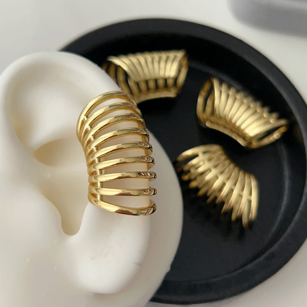 US$ 1.60 - Chunky metal ear cuff ( pairs ) - www.charmself.com