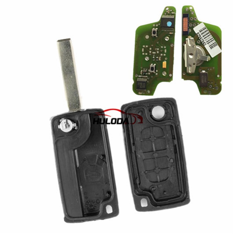 For Citroen original 2 Button Flip Remote Key 433mhz (battery on PCB ...
