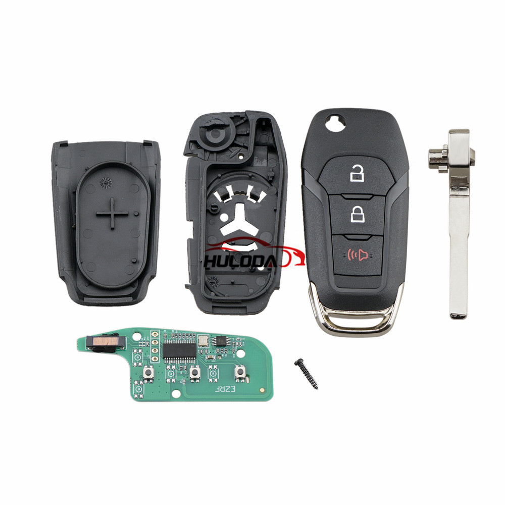 For Ford 3 button remote key HU101 blade with ID49 Hitag Pro chip ...