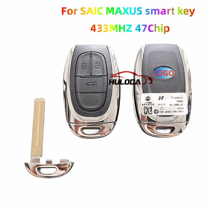 For Original SAIC MAXUS Pick Up T60 LDV V80 G10 FOB 3 Button 433Mhz Car ...
