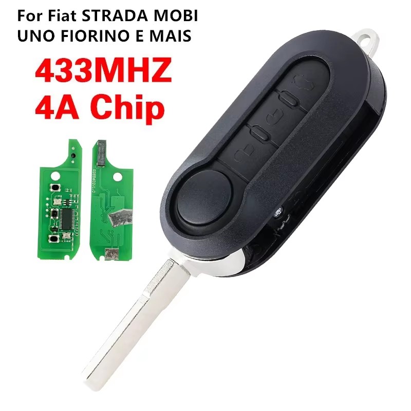 For Fiat STRADA MOBI UNO FIORINO E MAIS 3 Buttons 433.92 MHz 4A CHIP ...