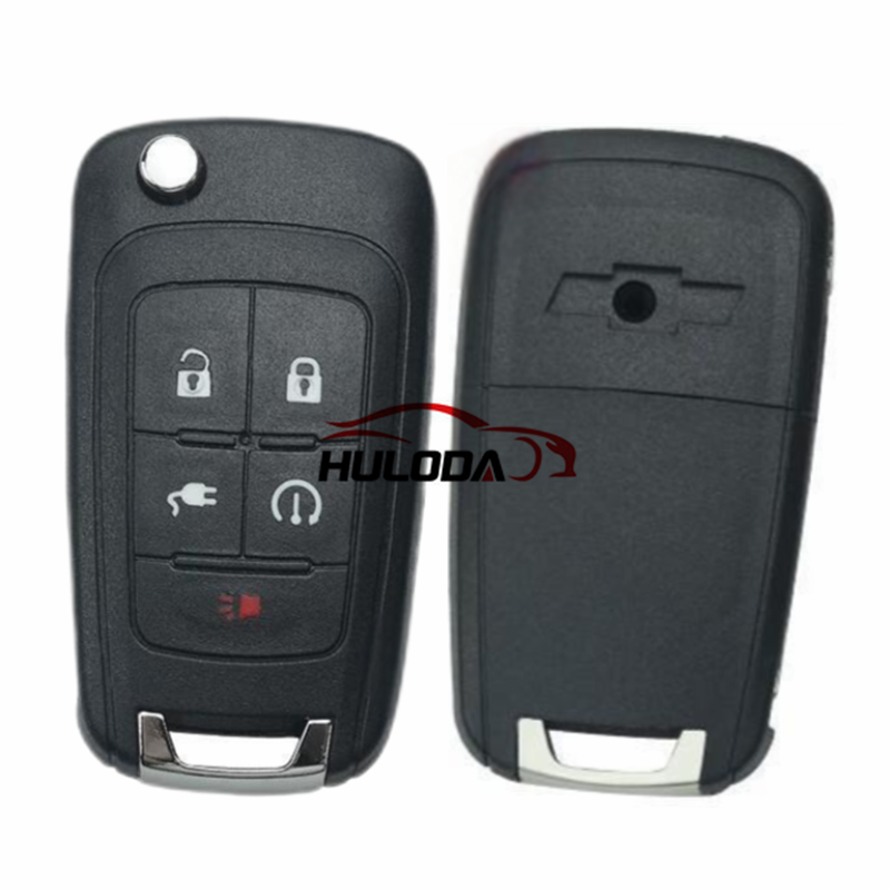 5 Buttons Flip Replacement Remote Car Key Shell Case with HU100 blade ...