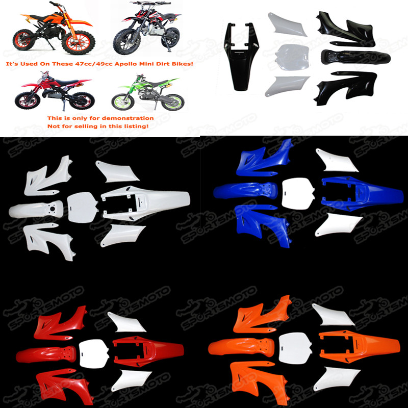 Aftermarket Body Fairing Plastic Set Kit For Chinese 2 Stroke 47cc 49cc ...