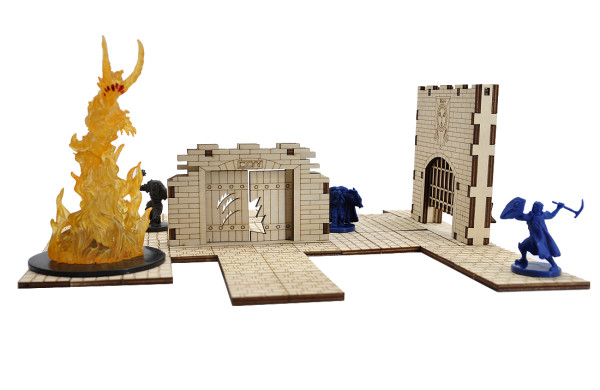 D&D Dungeon Door & Portcullis Gate Miniatures (Set of 2) Wooden Laser ...