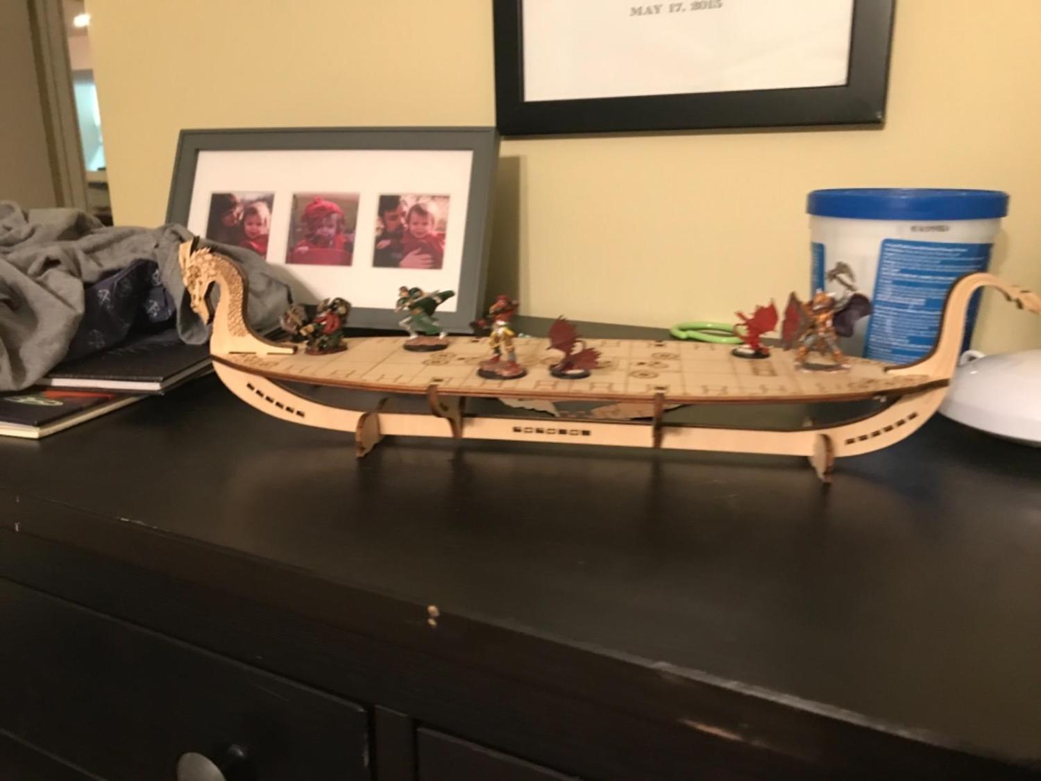 D&D Miniatures Viking Longship Wood Laser Cut 1 Inch Square Grid Ship ...