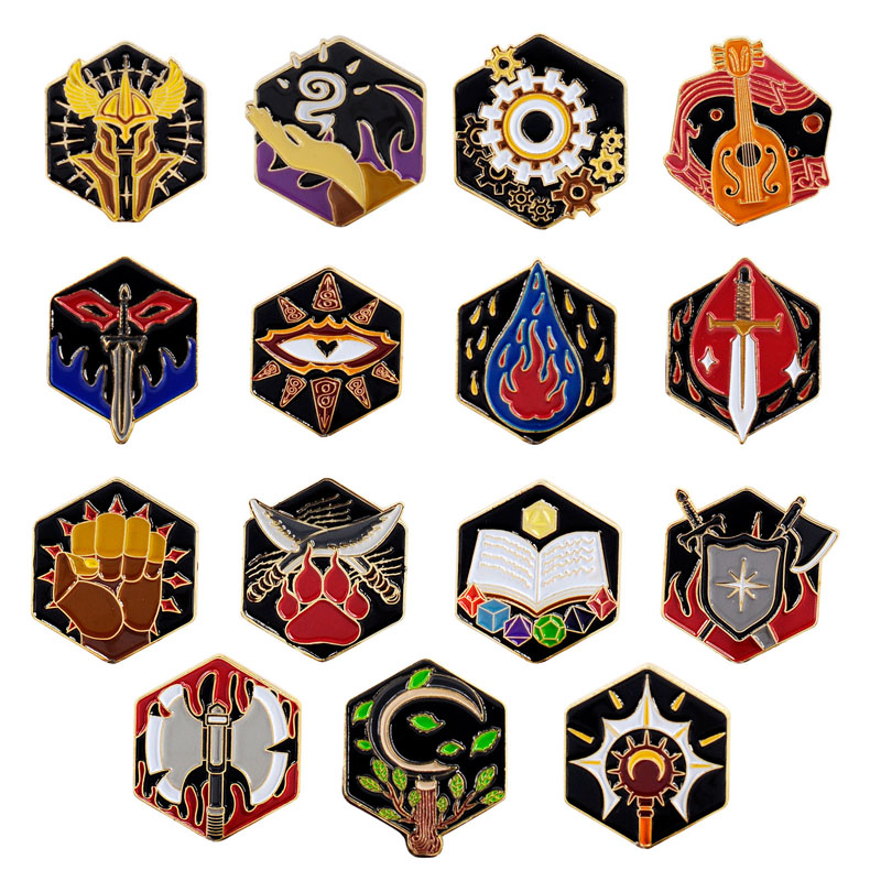 DND 5E Character Class + DM Hard Enamel Pins Set of 15 PCS Tabletop RPG ...