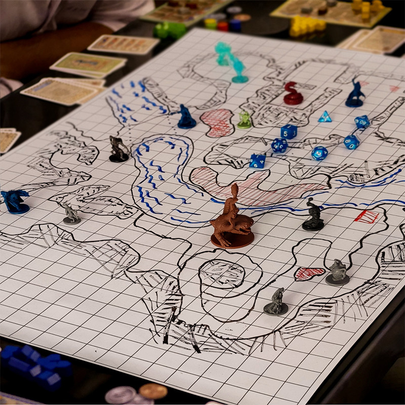 DND RPG Gaming Mat Silicone Battle Board Double-Sided Square & Hex 23 ...