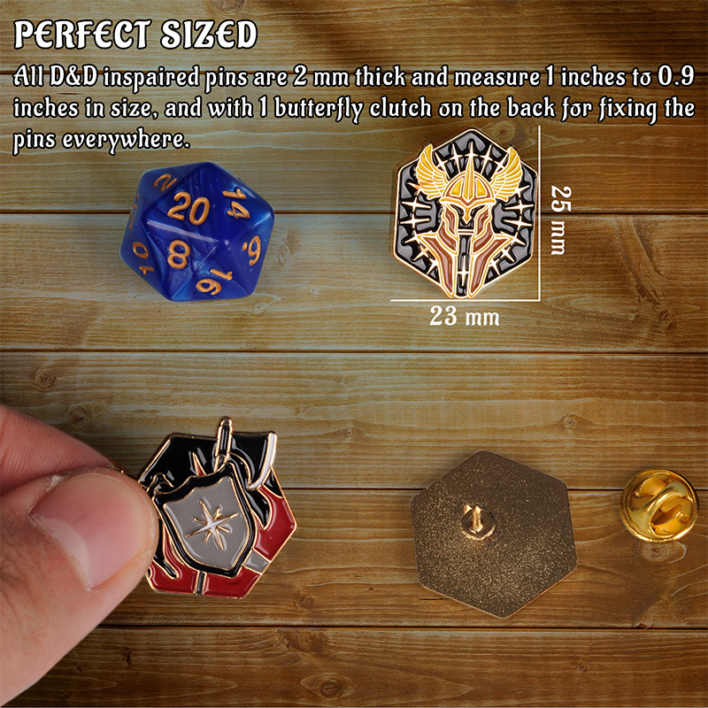 DND 5E Character Class + DM Hard Enamel Pins Set of 15 PCS Tabletop RPG ...