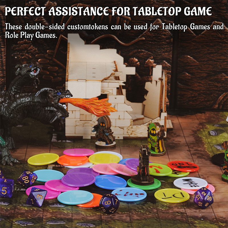 DND Wet & Dry Erase Tokens Set of 100 Colorful Blank Counters - 1.5 ...