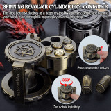 Metal Polyhedral Bullet Dice Set of 7 with Spinning Revolver Cylinder ...