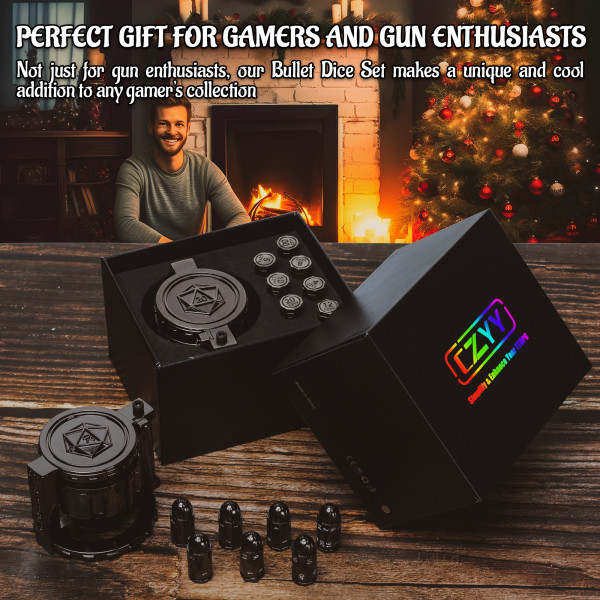 Cyberpunk Bullet Dice Set of 7 | Metal Polyhedral Dice | Revolver ...