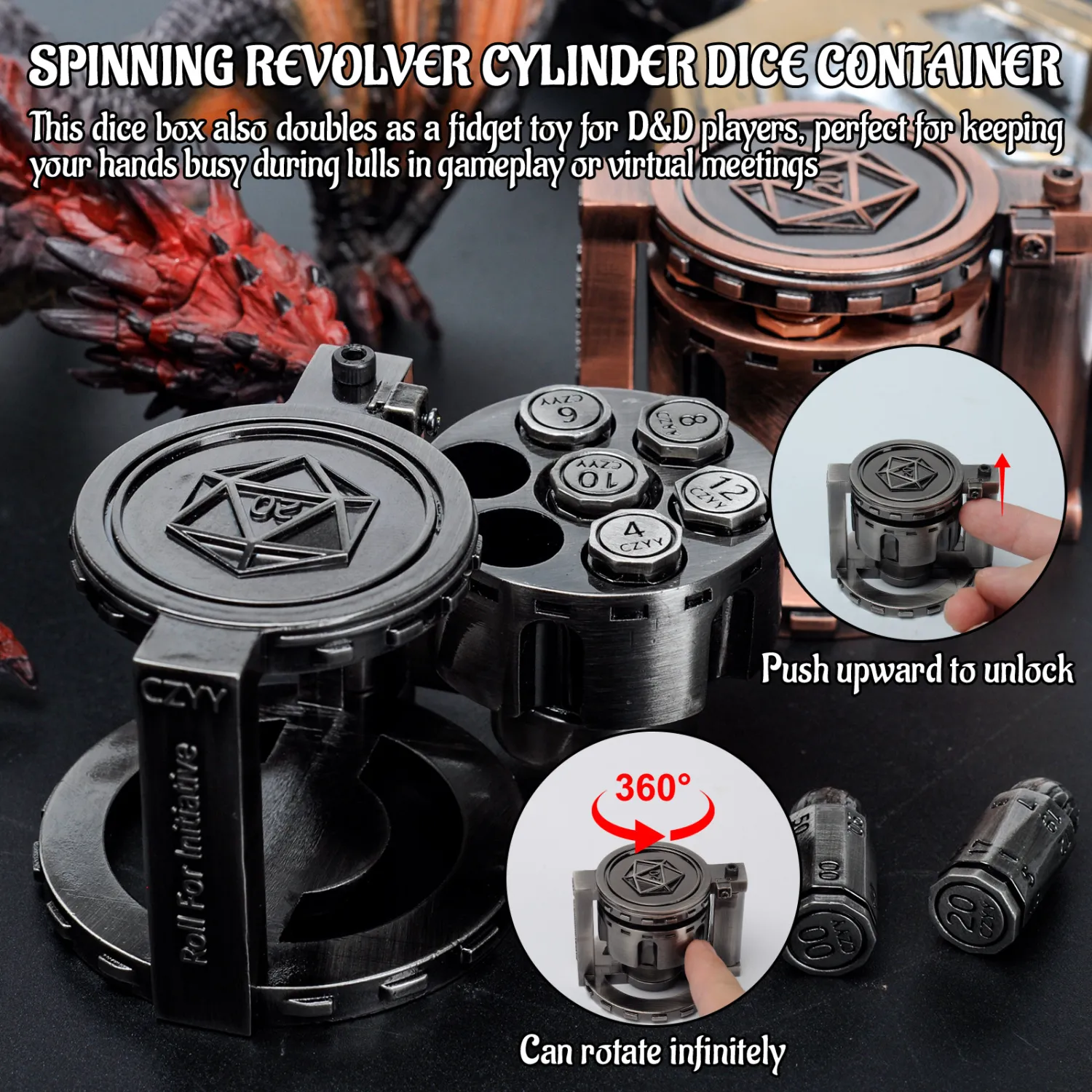 Cyberpunk Bullet Dice Set of 7 | Metal Polyhedral Dice | Revolver ...