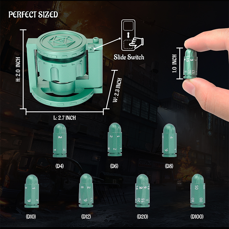 Cyberpunk Bullet Dice Set of 7 | Metal Polyhedral Dice | Revolver ...