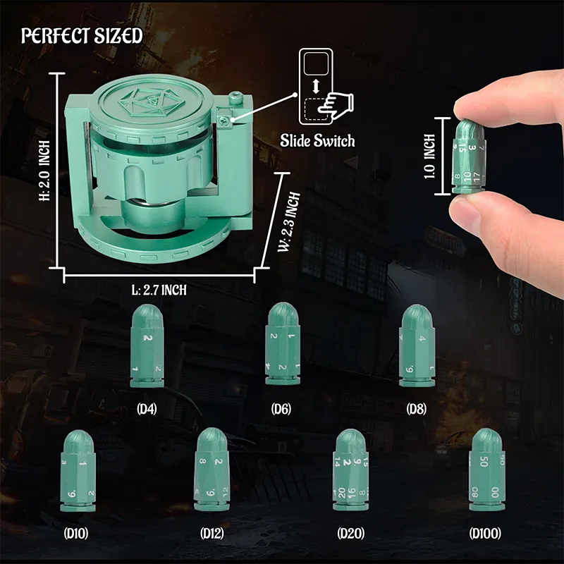 Cyberpunk Bullet Dice Set of 7 | Metal Polyhedral Dice | Revolver ...