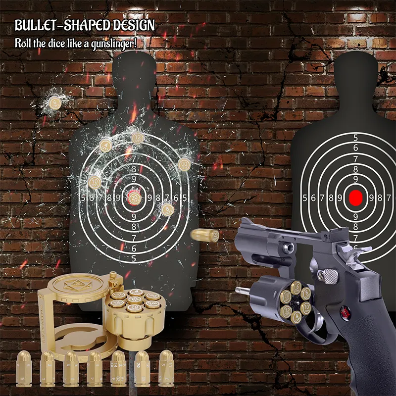 Cyberpunk Bullet Dice Set of 7 | Metal Polyhedral Dice | Revolver ...