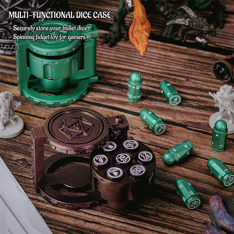 Cyberpunk Bullet Dice Set of 7 | Metal Polyhedral Dice | Revolver ...