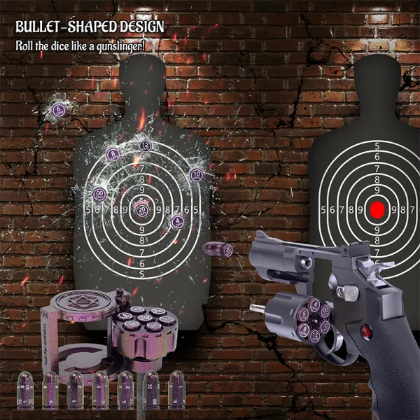 Cyberpunk Bullet Dice Set of 7 | Metal Polyhedral Dice | Revolver ...