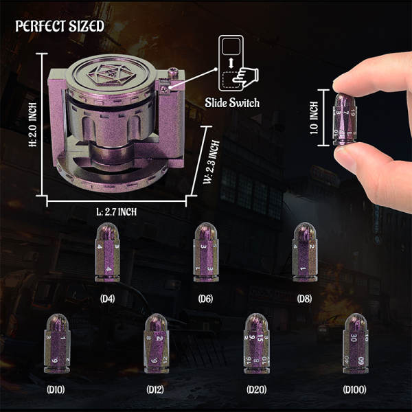 Cyberpunk Bullet Dice Set of 7 | Metal Polyhedral Dice | Revolver ...
