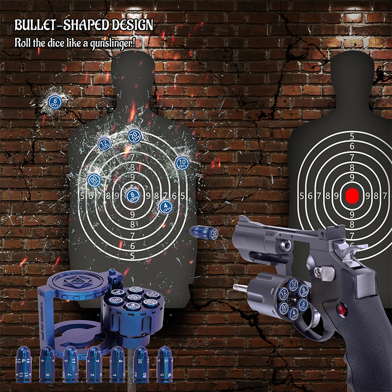 Cyberpunk Bullet Dice Set of 7 | Metal Polyhedral Dice | Revolver ...