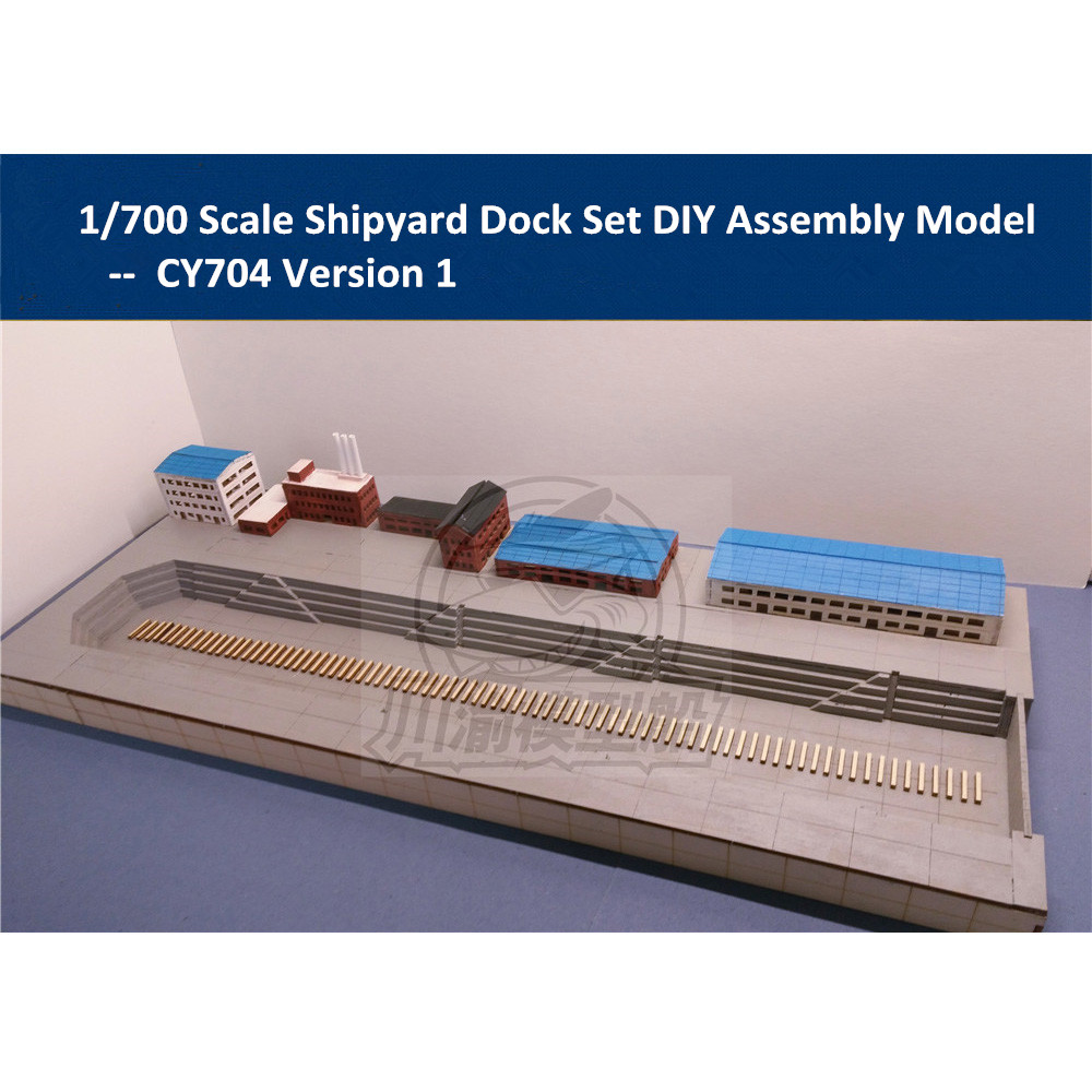US$ 22.99 - 1/700 Scale Shipyard Dock DIY Set Wooden Assembly Model Kit ...