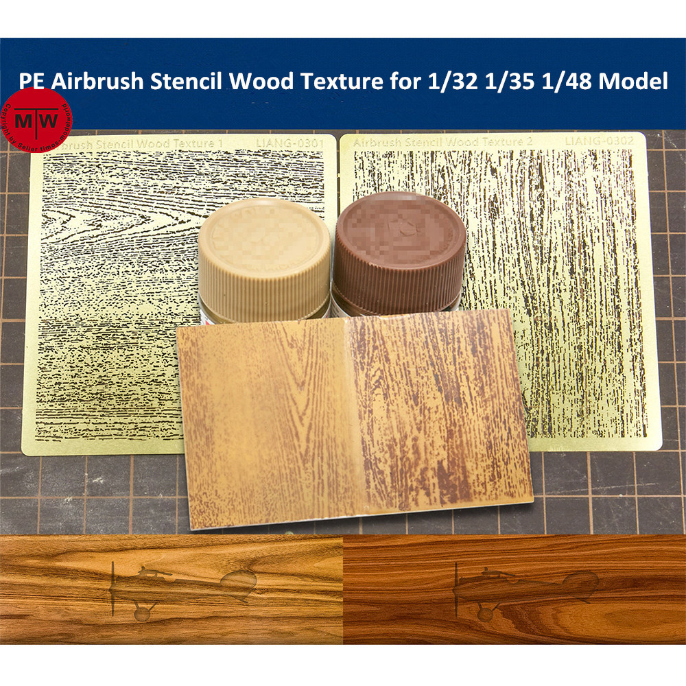 EUR€ 11.99 - LIANG-0301/0302/0303/0304 PE Airbrush Stencil Wood Texture ...