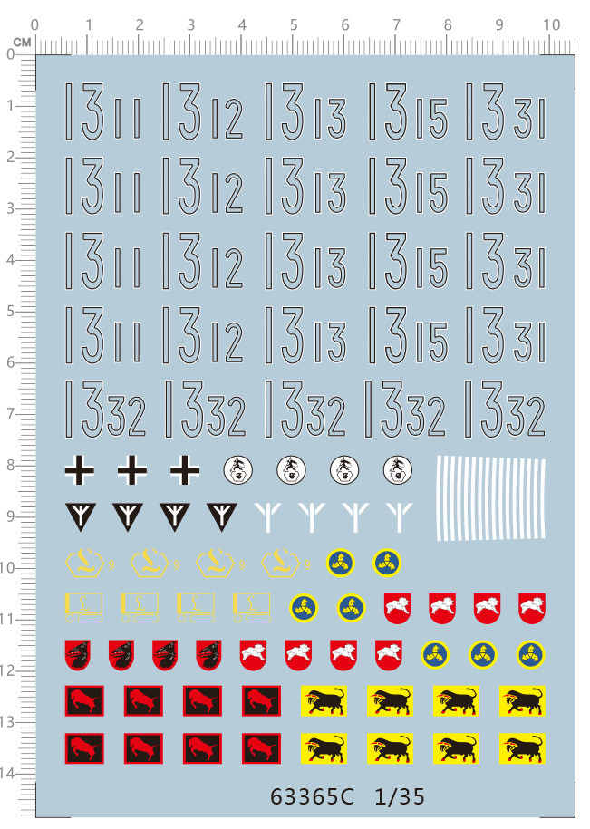 US$ 9.00 - 1/35 Scale German Tiger Tank Decal for Model Kits 63365C ...