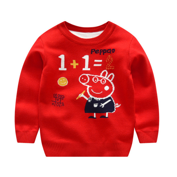 Toddler Boys Knit Pullover Upset to Keep Warm Peppa Pig Sweater
