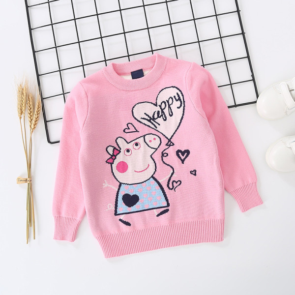 Toddler Girl Knit Pullover Sweater Peppa Pig Pattern