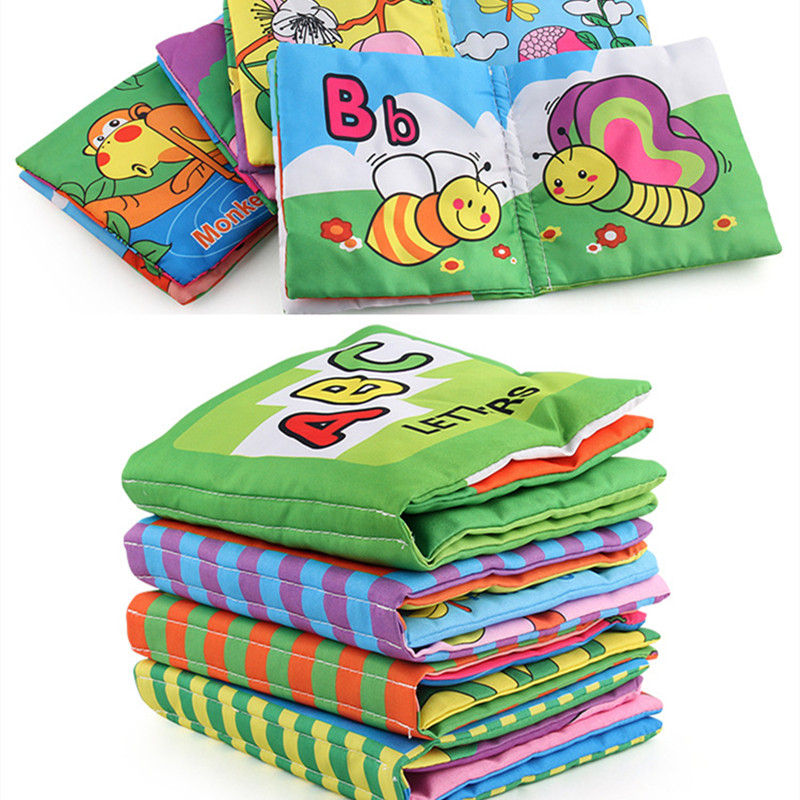 Baby's First Touch and Feel Soft Learning Cloth Book Set 4 Packs