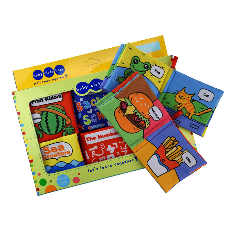 Baby's First Touch and Feel Soft Learn Cloth Book Set 6 Packs