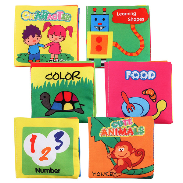 Baby's First Touch and Feel Soft Cloth Book Set 6 Packs