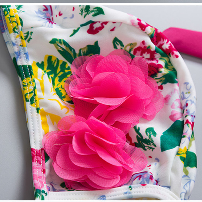 Kid Girls' Flowers Ruffles Swimwear
