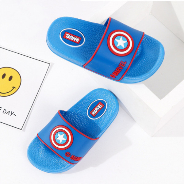 Toddlers Kids Cartoon Captain America Flat Beach Slippers