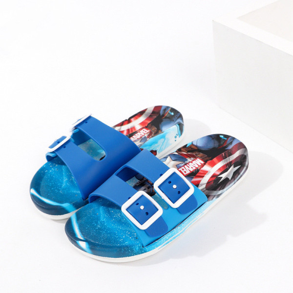 Toddlers Kids Cartoon Spiderman Captain America Flat Beach Slippers