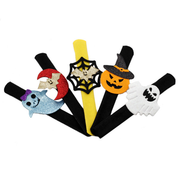 Halloween Slap Bracelets Spider Pumpkin Ghost Slap Bands for Kids Favors