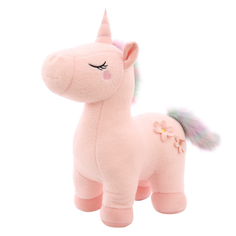 Rainbow Unicon Flowers Soft Stuffed Plush Animal Doll for Kids Gift