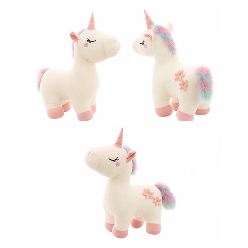 Rainbow Unicon Flowers Soft Stuffed Plush Animal Doll for Kids Gift