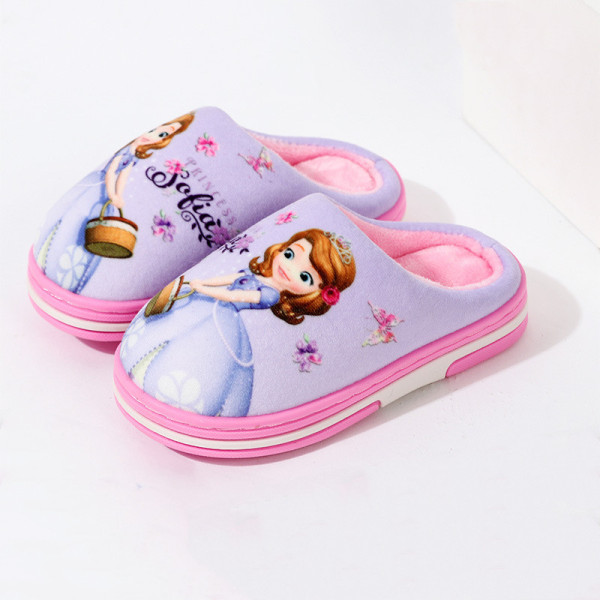 Toddlers Kids Sophia Princess Flannel Warm Winter Home House Slippers