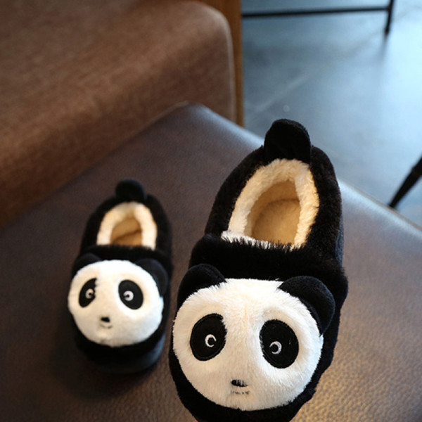 Toddlers Kids Panda Flannel Warm Winter Home House Slippers Shoes