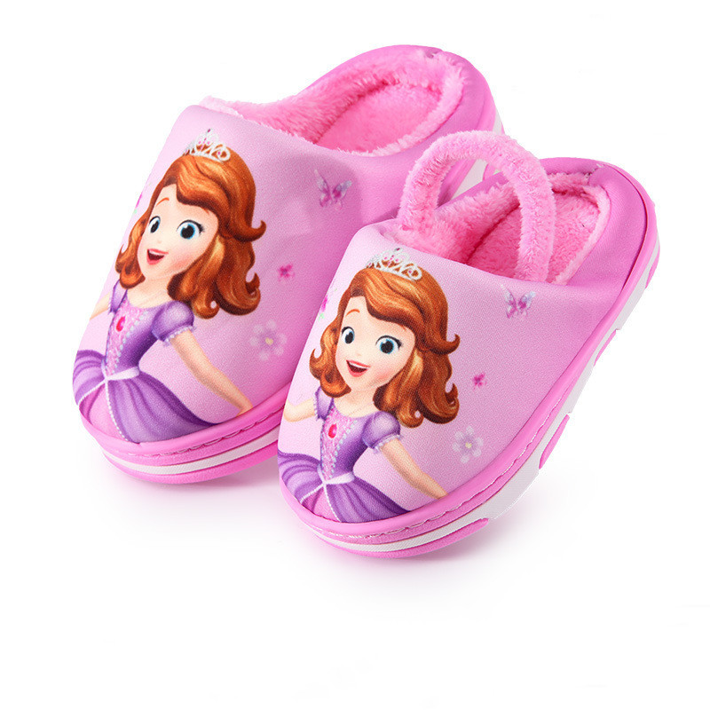 Toddlers Kids Sophia Princess Flannel Warm Winter Home House Slippers