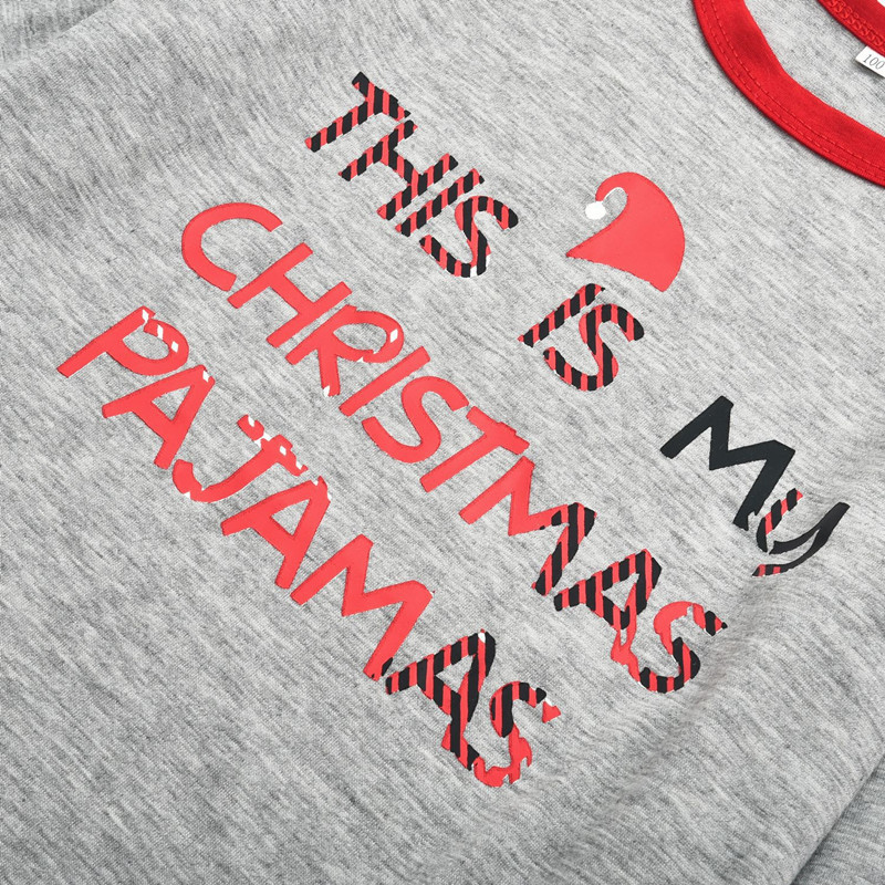 Christmas Family Matching Sleepwear Pajamas Sets Grey Merry Christmas ...