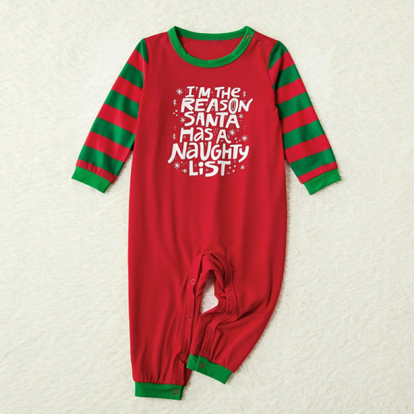 Christmas Family Matching Sleepwear Pajamas Sets Red Slogan Top and ...