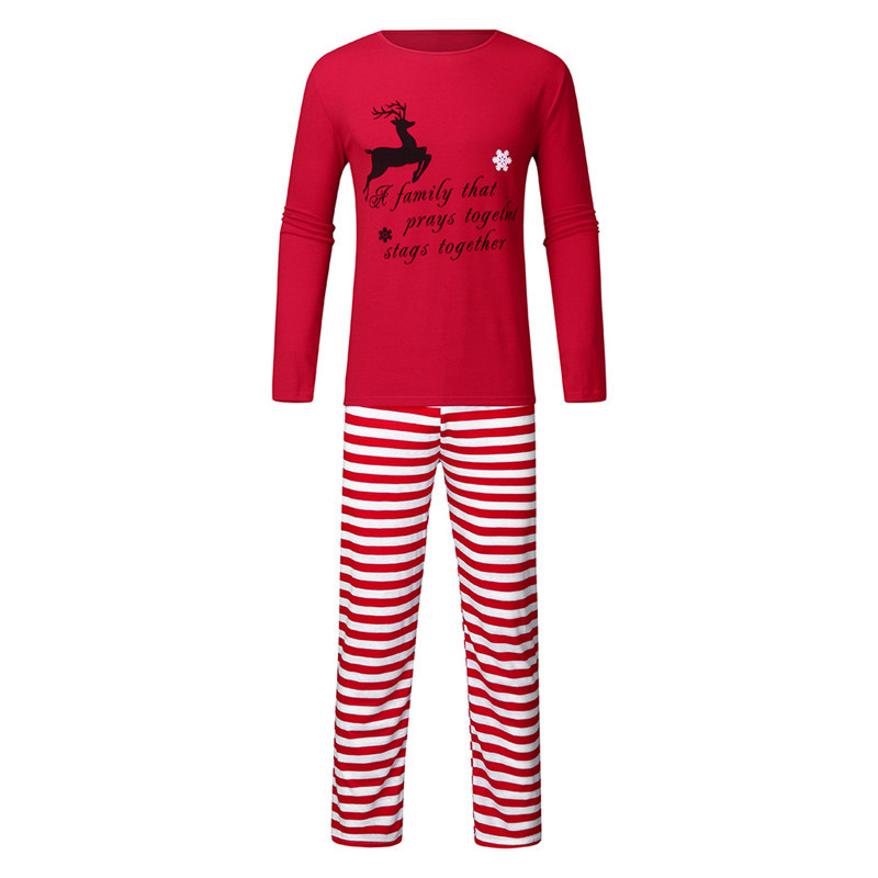 Christmas Family Matching Sleepwear Pajamas Sets Red Deers Slogans Top ...