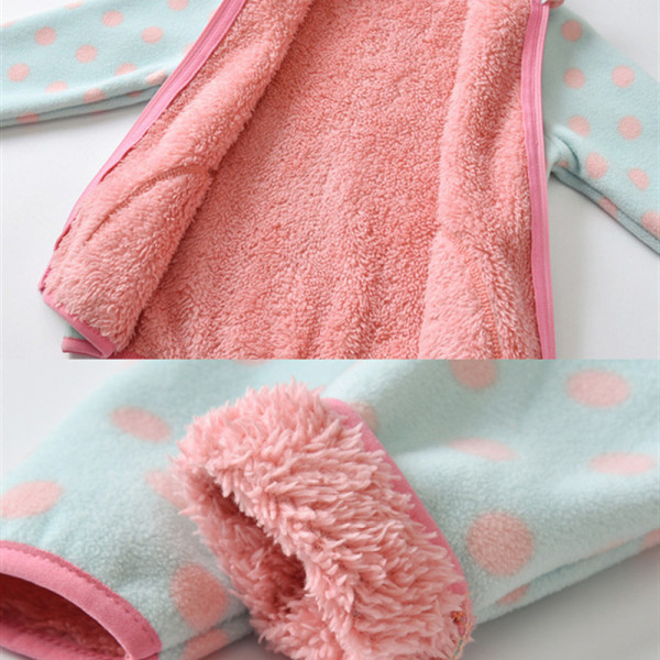 Toddler Kids Girls Polar Fleece Prints Hearts Leopard Full Zipper ...