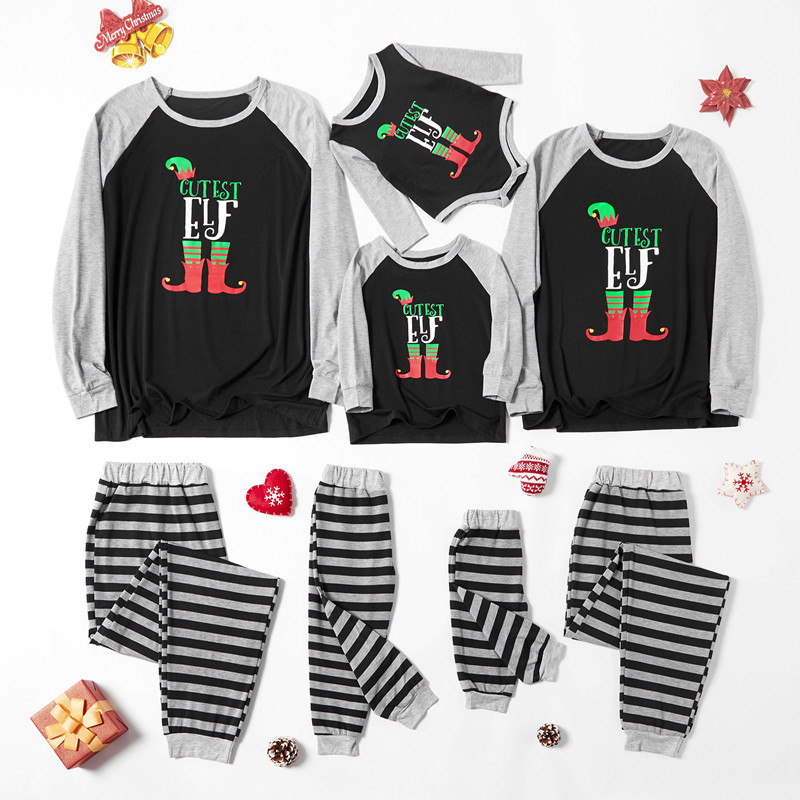 Christmas Family Matching Pajamas Christmas EFL Slogan Top and Grey ...