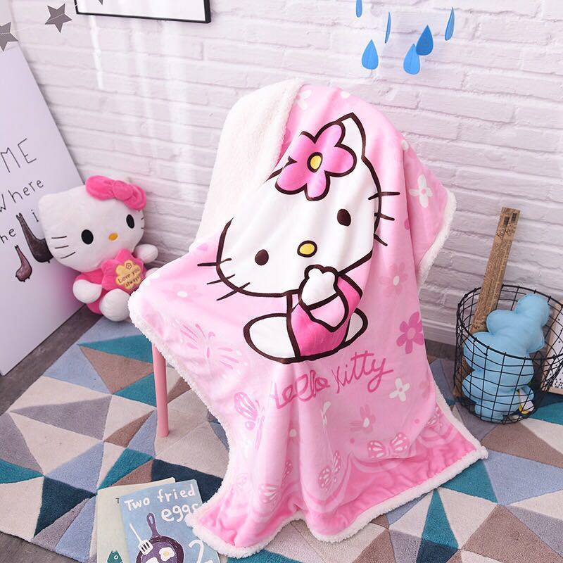 Print Rainbow Hello Kitty Thicken Blanket Sleeping Cape