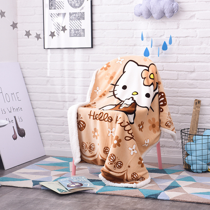Print Rainbow Hello Kitty Thicken Blanket Sleeping Cape