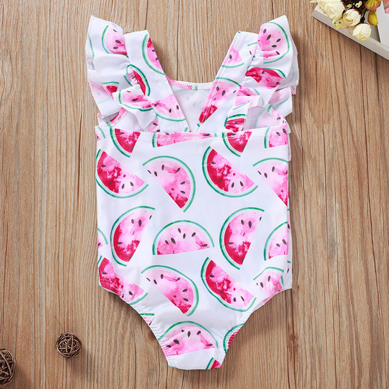 Toddle Kids Girls Ruffles Prints Watermelons Swimsuit Swimwear